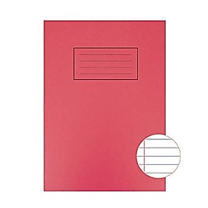 Silvine A4 Red Exercise Book, Lined With Margin - 80 Pages (Pack of 10)