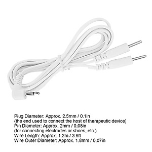 Sonew 10pcs / Bag DC 2.5mm 1.2m 2?in?1 Pin Type Electrode Lead Wires Cable, Compatible Lead Wires for TENS Unit Physiotherapy Machine