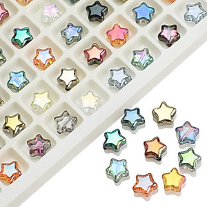 200Pcs Star Beads Star Spacer Beads Star Shape Beads Star Pony Beads Beads Star for Jewelry Bracelet Necklace Making, 8mm