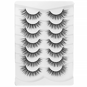 False Eyelashes Fluffy False Lashes Wispy Natural Lashes 3D Faux Mink Lashes 7 Pairs Jiocolor Volume Eye Lashes DJ-20