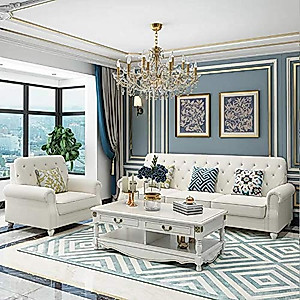 Mysummer 4PCS Solid Wood Furniture Legs White Finished Turned Wood Sofa Legs 3.54" Tall Furniture Legs Bun Feet for Cabinet Sofa Ottoman TV Stand Loveseat Dresser