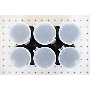 SmartJars® Pegboard Organizer Accessories Storage Jars, Pegboard Jars for Garage Organization, Craft Room, or Pantry, Pegboard Bins with Lids, Pegboard Wall Organizer, Starter Pack of 6 (Black)