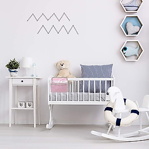 Baby Diaper Caddy Bag Stacker Organize - Nursery Storage Bin for Diapers, Wipes & Toys - Protable Diaper Organizer for Crib Wall (Pink)