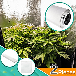 Tatuo 2 Pieces 6 inch Carbon Prefilter for 6 inch Carbon Filter Carbon Air Filter Cotton CoverHome Kitchen Office, 15.9 x 13.8 Inches