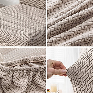 Genina Chair Covers for Dining Room Set of 4 Chair Covers Dining Chair Covers Stretch Kitchen Parsons Chair Covers,Khaki