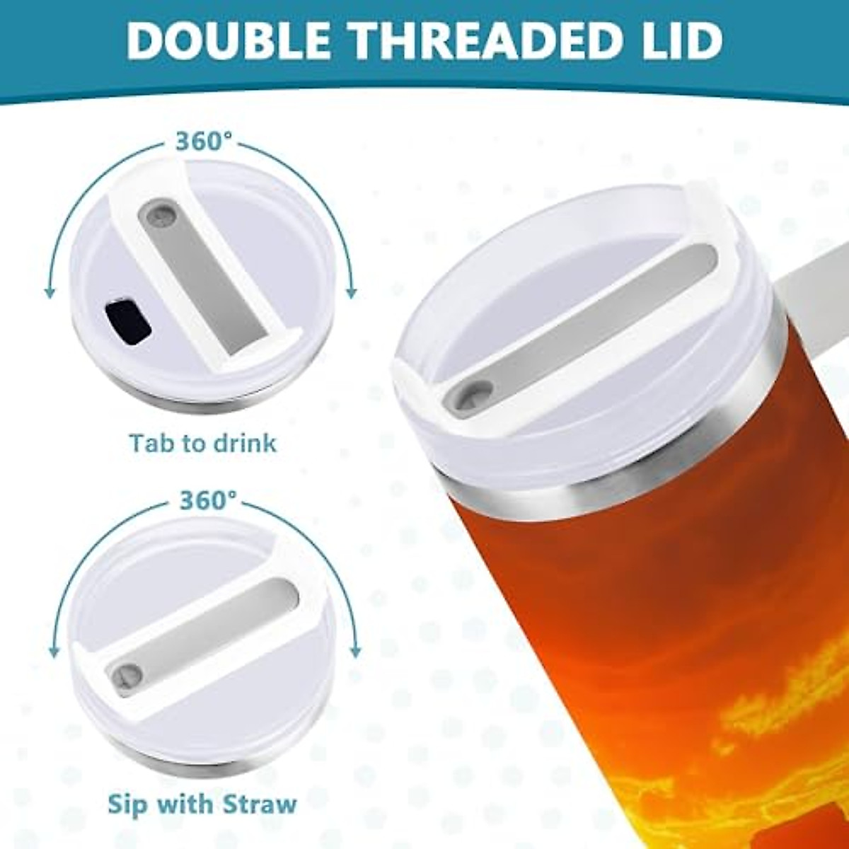 Jihqo Sunset Western Cowboys 40 oz Stainless Steel Vacuum Insulated Tumbler with Handle and Straw Lid, Leakproof Water Bottle Double Wall Travel Mug Coffee Cup, Cupholder Friendly