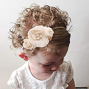 mligril Baby Girl Floral Headbands Set - 3pcs Flower Crown Newborn Toddler Hair Accessories