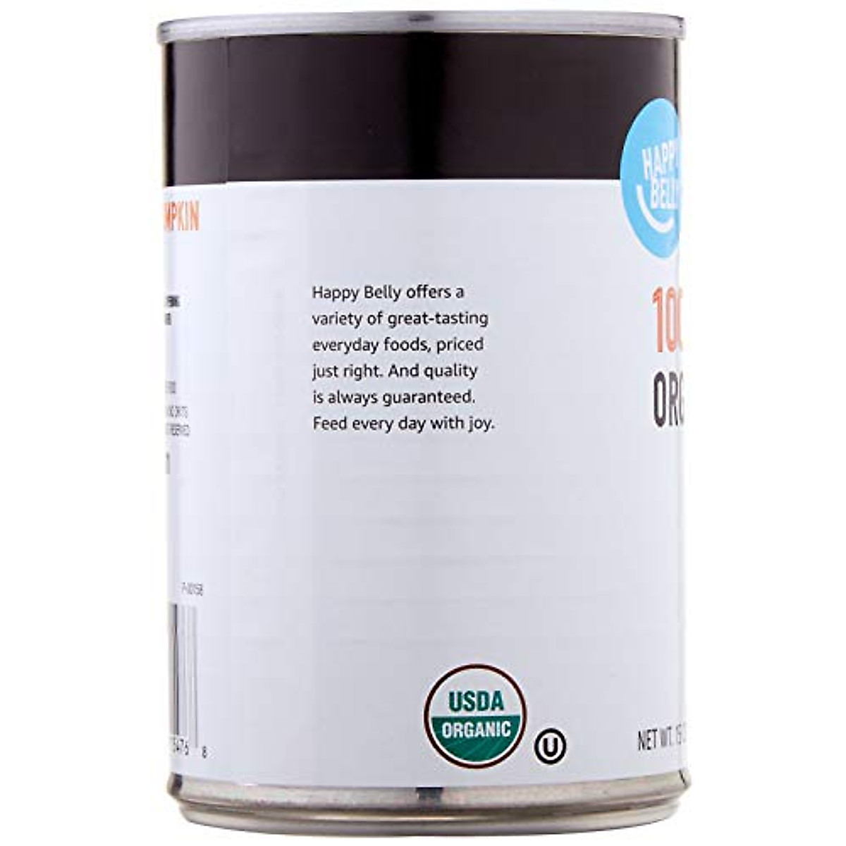 Amazon Brand - Happy Belly Organic 100% Pumpkin, Canned, 15 ounce (Pack of 1)