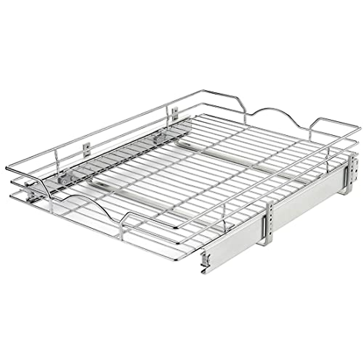 OCG Pull Out Cabinet Organizer (11" W x 18" D), Pull out Drawers for Kitchen Cabinets, Pull Out Shelves for Base Cabinet Organization in Kitchen Bathroom Pantry, Chrome Finish