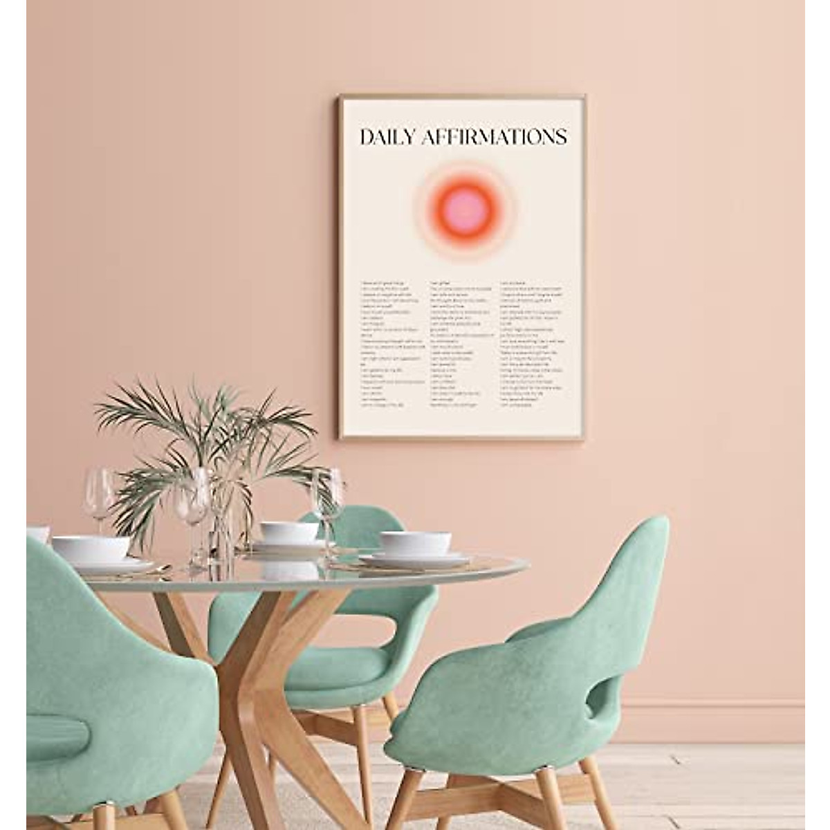 Daily Affirmation Wall Art Inspirational Canvas Wall Art Prints Trendy Words of Affirmation Wall Art Words of Affirmation Poster Motivational Pictures for Girl Woman Bedroom Decor 16x24 Inch UNFRAMED