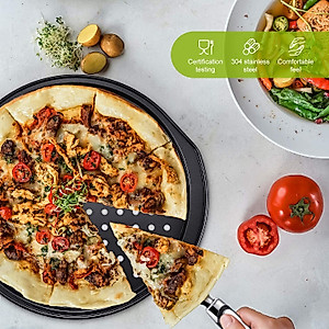 Alices Latest 13 Inch Nonstick Carbon Steel Pizza Pan Bakeware with holes Pizza Baking Pan for Oven Baking Supplies（35x32x1.3cm）