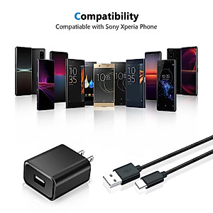 Fast Wall Charger USB C Charging Cable Cord Fit for Sony Xperia 5 IV Sony Xperia 5 III, Xperia 10 III, Xperia 5 II, Xperia PRO, Xperia 10, Xperia 10 IV Xperia 1 III 1 IV, Xperia 1 5 X3 XZ2 XZ1 Phone