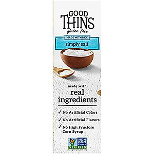 Good Thins Simply Salt Rice Snacks Gluten Free Crackers, 3.5 Ounce (Pack of 12)