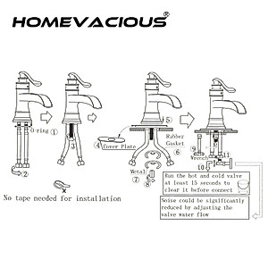 Homevacious Bathroom Faucet Waterfall Single Handle Chrome and Gold Vanity with Pop Up Drain with Overflow One Hole Lever Bath Sink Basin Restroom Mixer Tap Commercial Supply Line Lead-Free