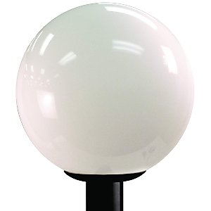 Solus SPC8002-LE26W 14" Acrylic Globe Post Top Light Fixture, Warm White 3000K LED Lamp, Durable Acrylic White Lens & Solid Cast Aluminum Fitter, Rust & UV Resistant, Fits 3" Dia. Posts, 14" H x 14" D