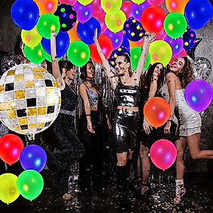 100 Pcs Neon Balloons, 12”UV Colorful Blacklight Balloons Glow in the Dark Luminous Helium Latex Balloon for Birthday, Wedding, Neon Party, Glow Party Decorations Supplies
