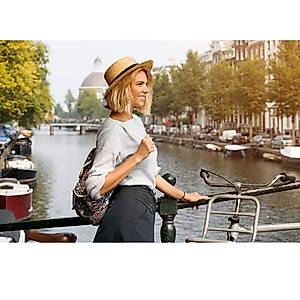 Boater Hats for Men Women Straw Skimmer Hat Wide Brim Halloween Christmas Costume(Black Band)