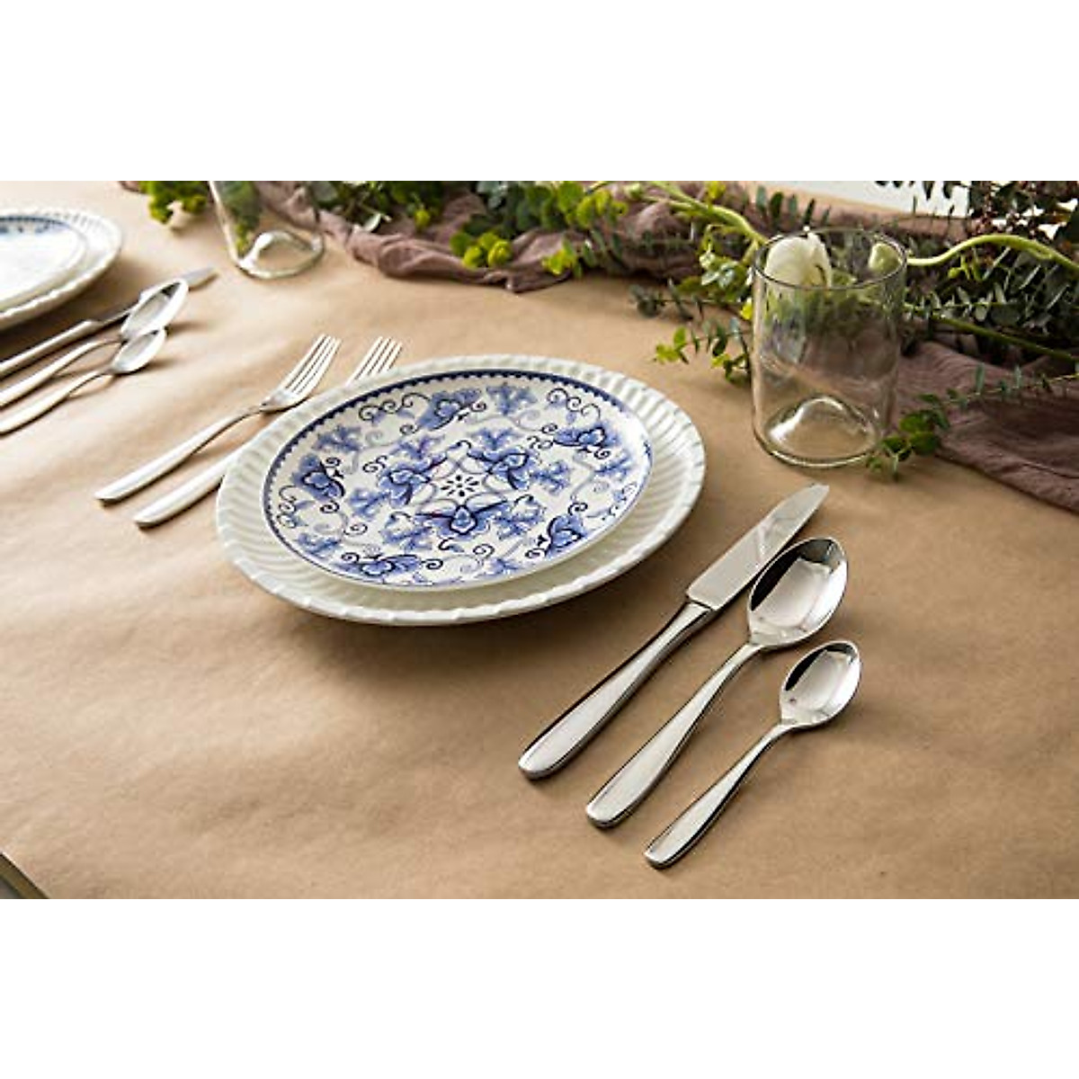 Fortessa Grand City Flatware 20 Piece Set, 10", Silver,