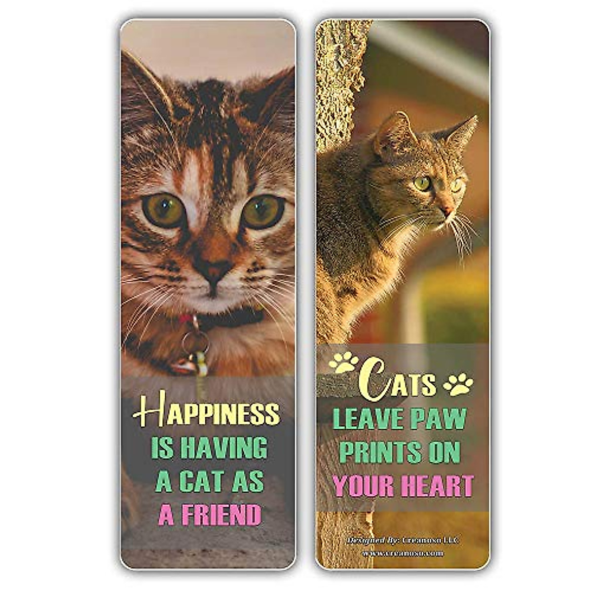 Creanoso Pet Cats Quote Bookmarks (12-Pack) – Stocking Stuffers Gift for Pet Owners, Men, Women, Adult, Teens – Party Favors Supplies – Book Reading Rewards Gifts – Great Giveaways for Cat Lovers