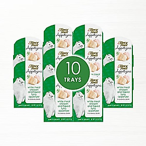 Fancy Feast Purina Gravy, Grain Free Wet Cat Food Complement, Appetizers White Meat Chicken & Flaked Tuna - (10) 1.1 oz. Trays