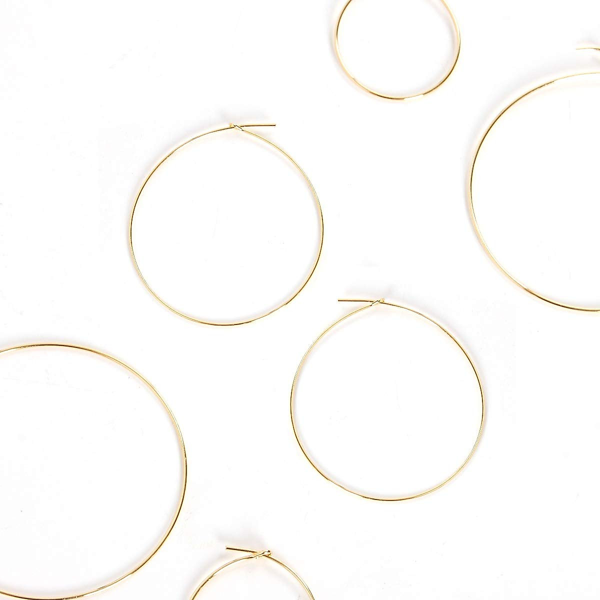 Humble Chic Thin Hoop Earrings for Women - Hypoallergenic Lightweight Wire Threader Loop Drop Dangles, Safe for Sensitive Ears, 18K Yellow - 1.5 inch