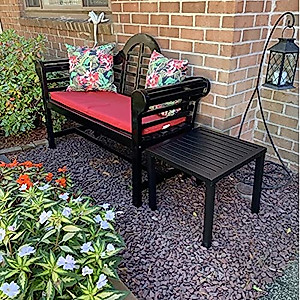 Sophia & William Small Metal End Side Table, Indoor Outdoor Square Bistro Tables, Portable Coffee Table, Rust & Weather Resistant, Black, 18.9"