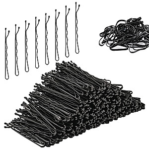 400PCS Bobby Pins Black,Hair Pins For Women,Hair Accessories For Women And Girls,Premium Hair Pins For Buns With Box For All Hair Types(2 Inch),With 50 Pcs Thick Rubber Hair Bands