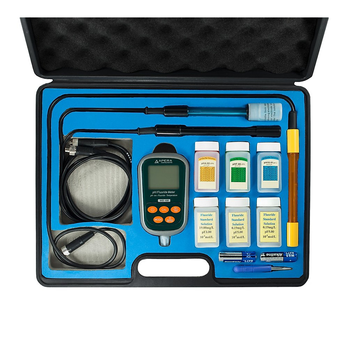 Apera Instruments WS200 Fluoride/pH/Conductivity 7-in-1 Portable Meter Kit