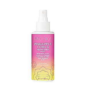 Pacifica Beauty, Pineapple Curls Refresher Mist, Refresher Spray for Curls, Coils and Waves, For Textured Curly Hair, 100% Vegan and Cruelty Free, Sulfate and Paraben Free, Clean Hair Care, 4 Fl Oz