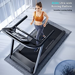 RHYTHM FUN Treadmill Folding Treadmill with Incline 3.5HP Electric Motorized Treadmill Super Shock-Absorbing Quiet Foldable Treadmill with Speaker, 12 Preset Programs, Workout APP for Home Office Gym