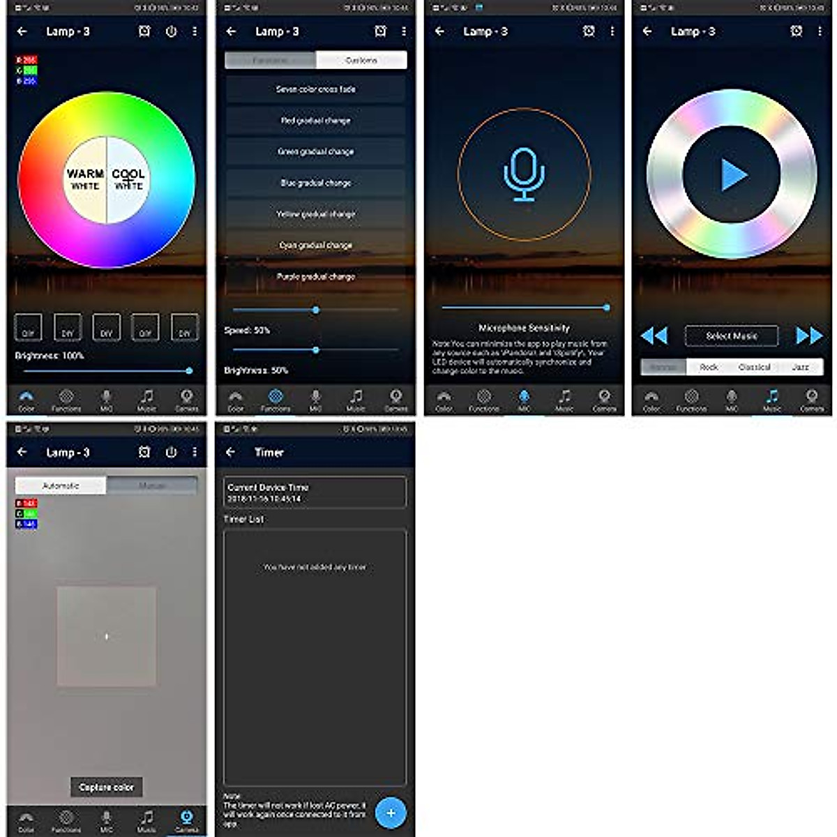 LED Controller, Bluetooth Mesh Smart RGB Controller for LED Strip Lights, More 64 LED Strip Collaborations, Dimmable Colors, Sunset Alarm Clock