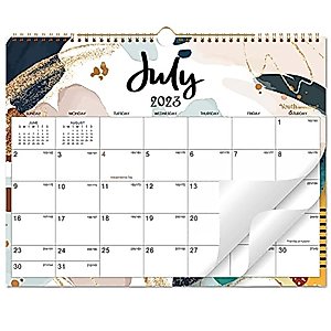 2023-2024 Wall Calendar - 18 Months Calendar from Jul. 2023 - Dec. 2024, 14.8" x 11.6", Twin-Wire Binding, Blank Block with Julian Dates, Perfect for Organizing at Home, School & Office
