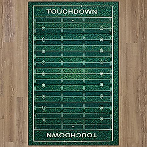 Mohawk Home Kids Sports Playroom Area Rug, Football Yards Green (8' x 10')