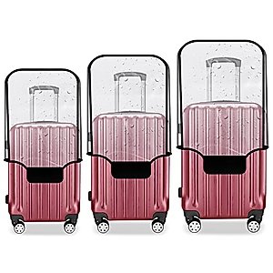 JZRTravel Luggage Cover 3 Pieces Clear PVC Suitcase Covers Protector for Tsa Approved, Suitcase Cover Set for 20 24 28 inch Luggage.
