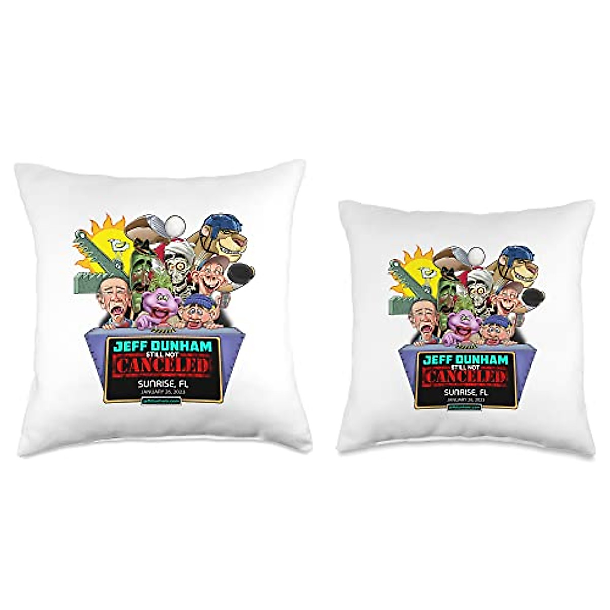 JEFF DUNHAM Sunrise, FL (2023) Throw Pillow, 16x16, Multicolor