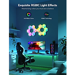 Govee Glide Hexa Pro Light Panels, RGBIC 3D Hexagon Wall Lights, Wi-Fi LED Creation Light with Music Sync, Works with Alexa Google Assistant for Living Room, Bedroom, Gaming Rooms, 10 Pack