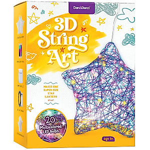 Dan&Darci 3D Light Up String Art Kit for Kids - Star Lantern Making Kit w/ 20 LEDs - Kids Easter Gifts - Crafts Set for Girls and Boys Ages 8-12 Kid - Kits for Age 8, 9, 10, 11, 12 Year Old Girl Gift