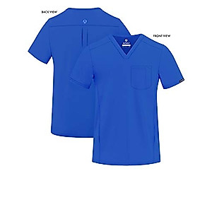 Adar Addition Scrubs for Men - Modern Multi Pocket V-Neck Scrub Top - A6010 - Royal Blue - M