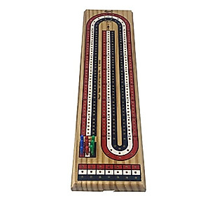 Regal Games - Cribbage Board - Fun, Family-Friendly Board Game - Includes Natural Wood Game Board (11" x 4.5" x 2.75"), 6 Multi-Colored Pegs - Ideal for 2-4 Players - Ages 8+