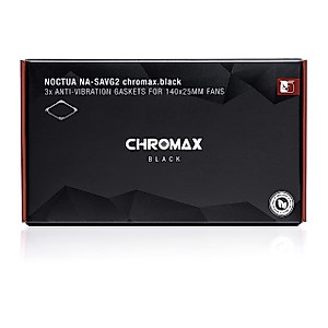 Noctua NA-SAVG2 chromax.Black, Anti-Vibration Gaskets for 140x25mm Fans (Set of 3, Black)