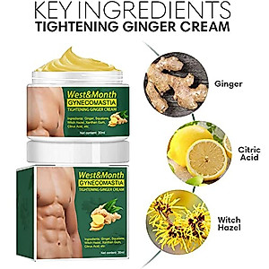 Gynecomastia Tightening Ginger Cream 30ML - Breast Firming Cream Down Cellulite For A Better Physique Make Them Firmer