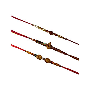 Rakhi 3 Designer Rakhi For Brother Dora Pattern Rakhi For Bhaiya & Bhabhi with Roli Chawal|Bracelet for Boy's & men| Rudraksh Rakhi|Rakhi Combo For Brothers|Best Rakhi For Brother Rakshabandhan