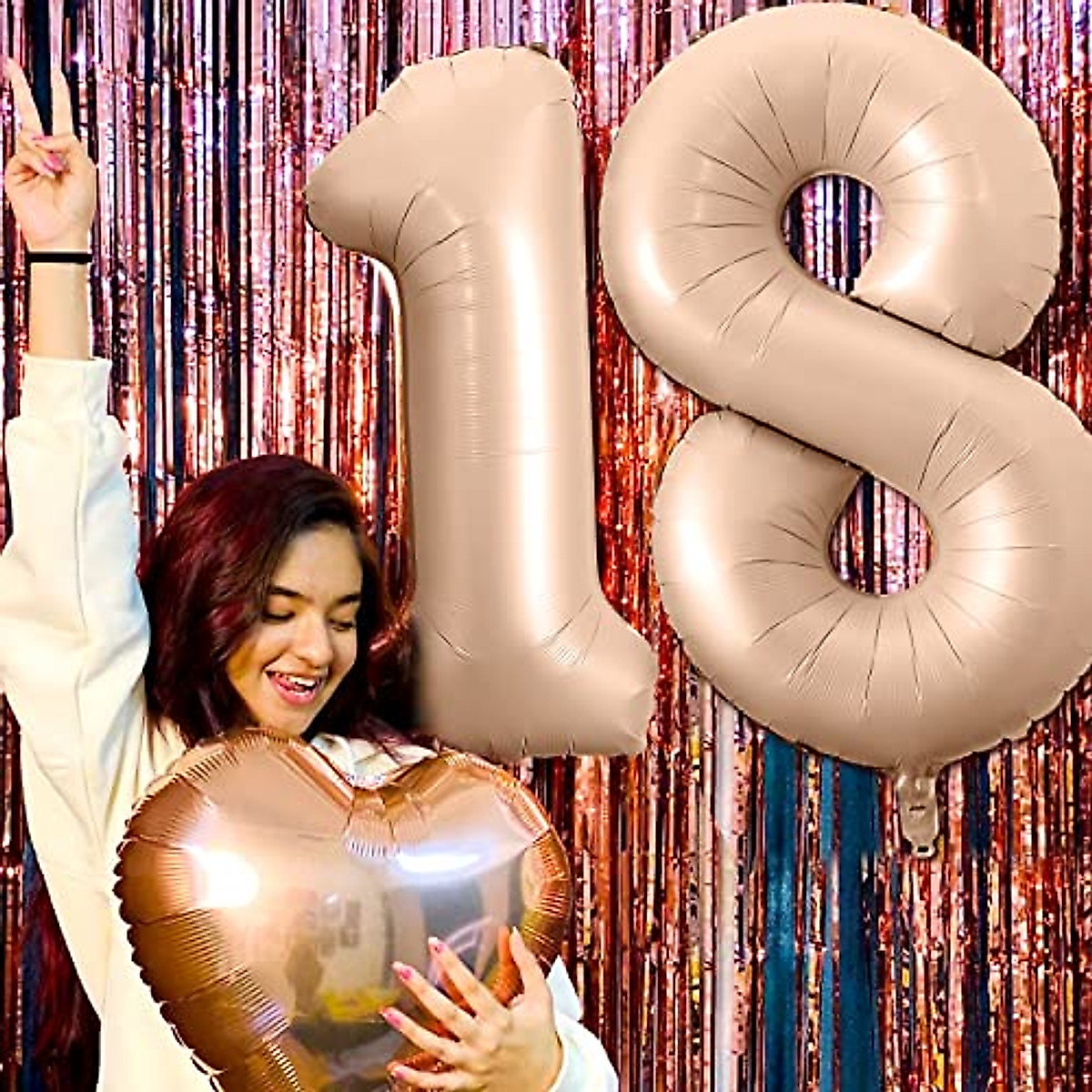 MJartoria 40 Inch Caramel Number 1 Balloons 0-9 Foil Balloon Large Digital Balloon for Birthday Party Wedding Anniversary Baby Shower Decorations
