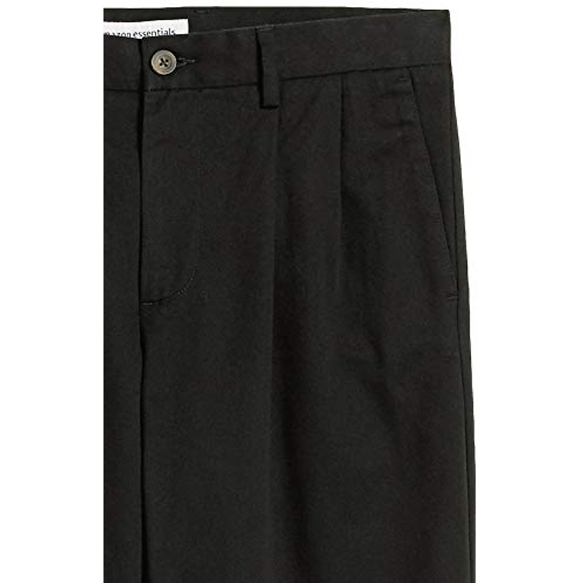Amazon Essentials Men's Classic-Fit Wrinkle-Resistant Pleated Chino Pant (Available in Big & Tall), Black, 36W x 32L