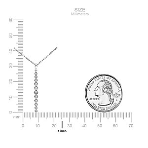 Vertical Bar Necklace Bezel Set Diamonds Journey Pendant in 925 Sterling Silver 0.13ct (I-J, I3), 18 inch, by Keepsake