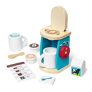 Melissa & Doug 11-Piece Coffee Set, Multi - Pretend Play Kitchen Accessories Kids Coffee Maker Play Set For Girls And Boys