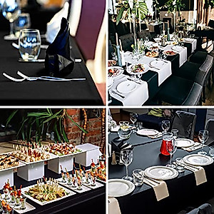 Black Tablecloth 6pcs 60x102, Table Cloth for 6 Feet Rectangle Tables, Waterproof and Wrinkle Resistant Washable Decorative Fabric Table Cover for Dining Table, Party and Outdoor Use