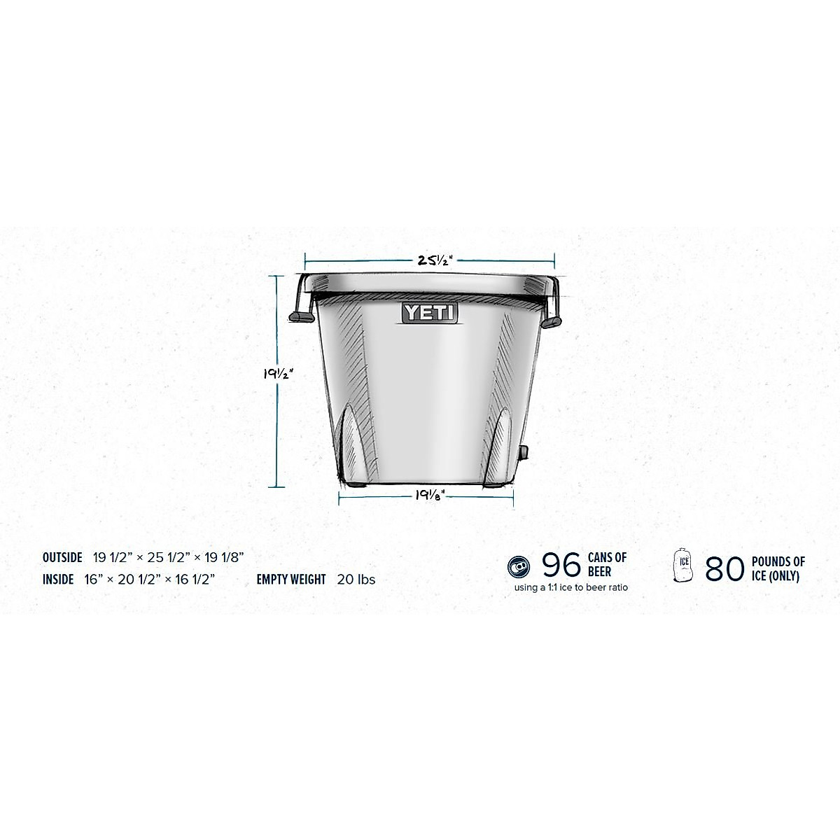 YETI Tank 85 Bucket Cooler, Desert Tan