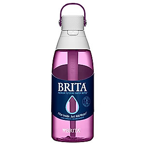 Brita Insulated Filtered Water Bottle with Straw, Reusable, BPA Free Plastic, Orchid, 36 Ounce