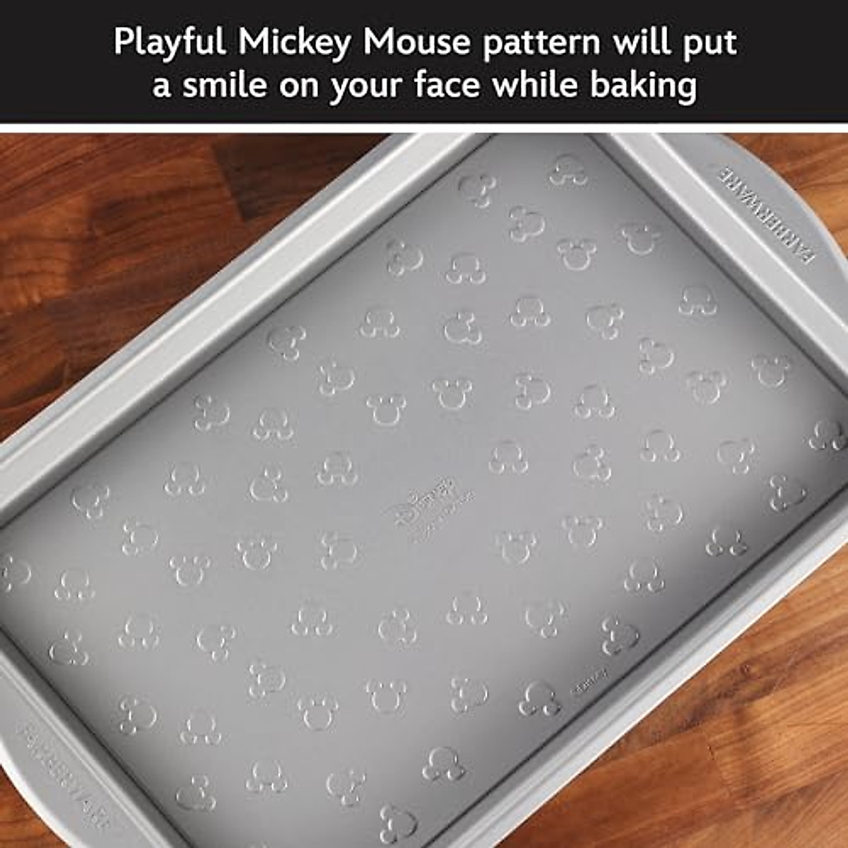 Farberware Disney Monochrome Ceramic Nonstick Cookware Pots and Pans with Baking/Bakeware Cookie Pan and Kitchen Cooking Tool Set, Dishwasher Safe, 8 Piece Cookware Set - Black